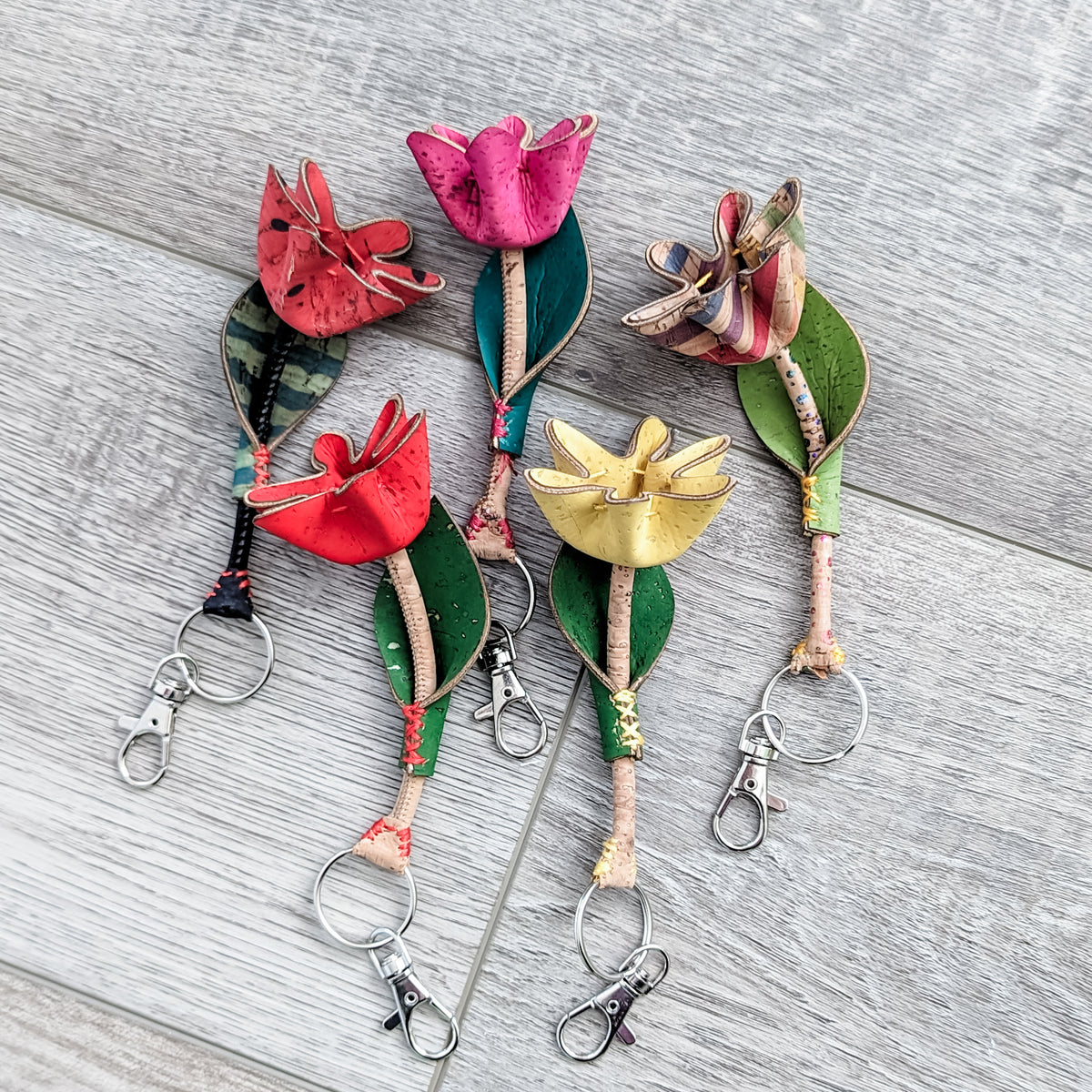 Tulip Keychain DIY Kit – Cork and Thread, LLC